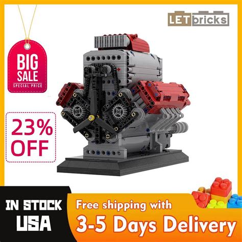 Mocsage Moc 171732 V8 Engine With Supercharger And Removable Cover