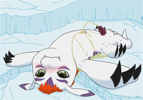 Rule 34 Anus Balls Blush Claws Digimon Gomamon Ice Lying Male On Back