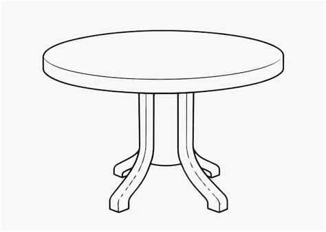 Minimalist Round Table Illustration Premium Ai Generated Vector