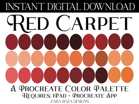 Procreate Color Palette Bundle Pack VOL Set Goth Retro Vintage Boho Yellow Orange Red