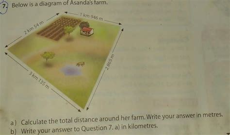 Solved 7 Below Is A Diagram Of Asandas Farm A Calculate The Total