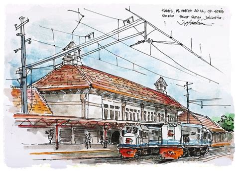 Sketsa Stasiun Kereta Api 47 Koleksi Gambar