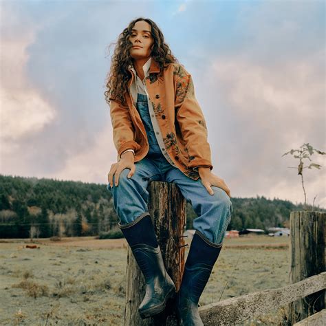 Womens Canvas Barn Coat By Filson Botanical Flower Yellow