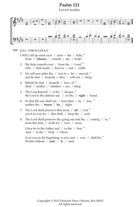 Psalm 121 Paraclete Press Sacred Music