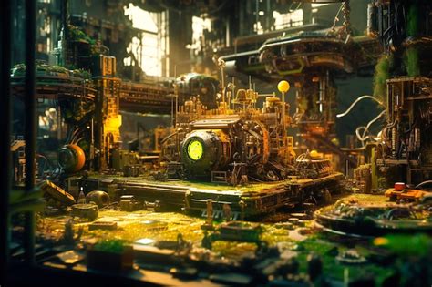 Premium Ai Image Green And Yellow Shades Form An Energetic Background