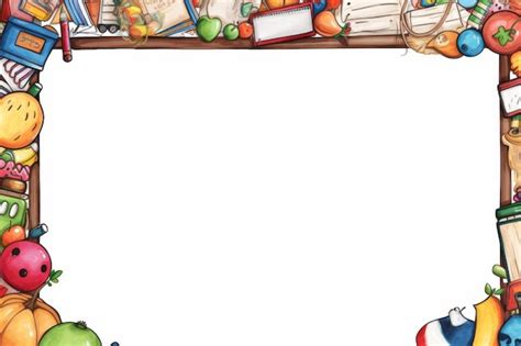 School Theme Borderline Background Premium Ai Generated Image