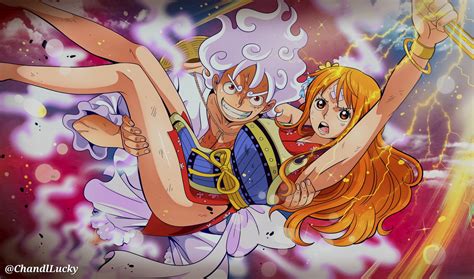 Nami And Monkey D Luffy One Piece Drawn By Chandllucky Danbooru
