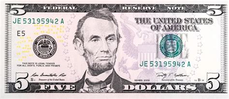 5 Dollar Bill Front And Back