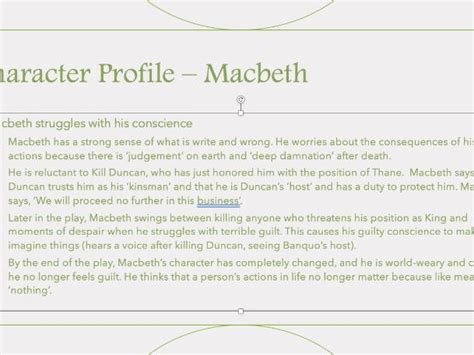 Macbeth Character Profile Teaching Resources