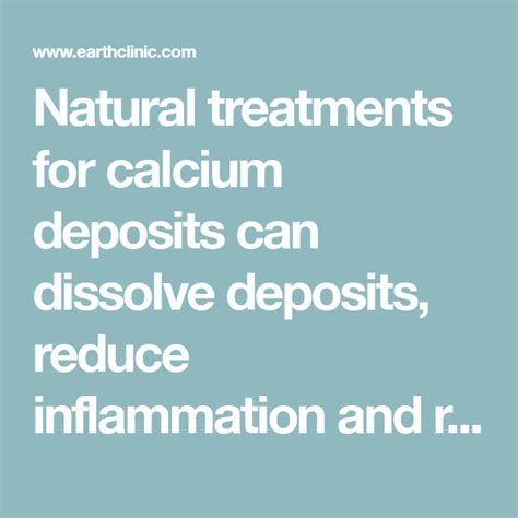 Natural Remedies To Dissolve Calcium Deposits In The Body Calcium