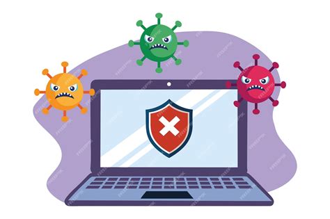 Premium Vector Computer Virus On Laptop Hacking Spyware Flat Vector Illustration