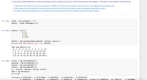Solved In The Empty Code Cells Below Write And Execute Code