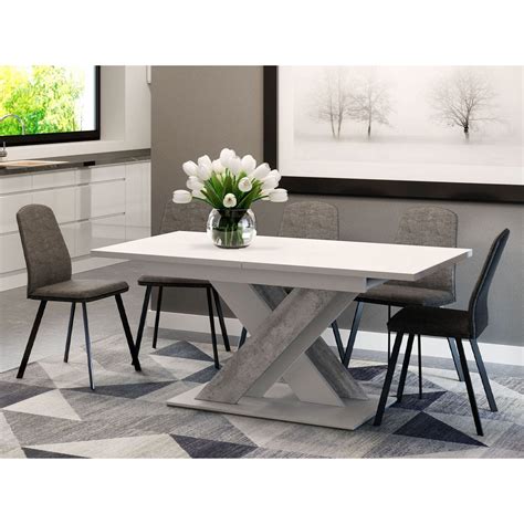 Masa Lezuma Mirjan24 140x80x76 Cm Alb Beton Emagro