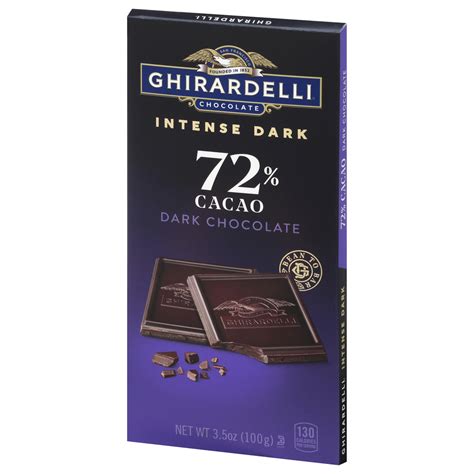 Ghirardelli Intense Dark 72 Cacao Dark Chocolate Front Right Elevated