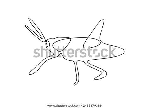 Grasshopper One Continuous Line Drawing Vector Stock Vector Royalty