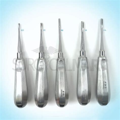 5 Pcs Dental Elevators Set 301 34 34s 46 And 81