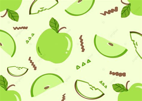 Apple Green Fruit Pattern Background Wallpaper Background Apple