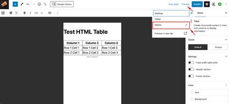 How To Create Responsive Table In WordPress Step By Step