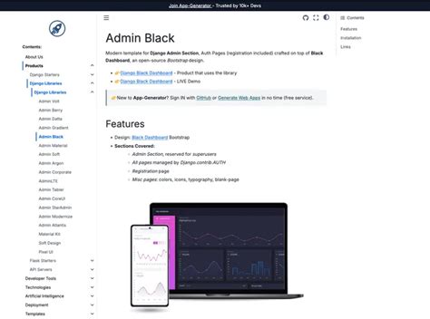 Django Admin Black By App Generator A Undefined Template Built At Lightspeed