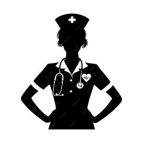 Nurse Silhouette Vector Premium Ai Generated Vector