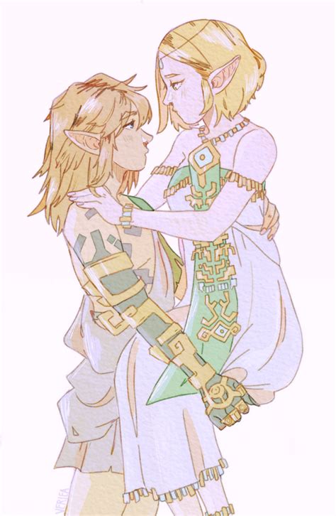 Link And Princess Zelda The Legend Of Zelda And More Drawn By Verieas Danbooru