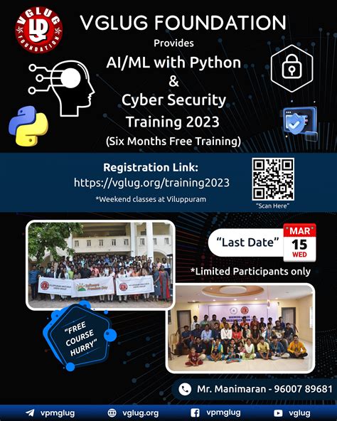 vglug provides free ai ml with python and cyber security training 2023 vglug foundation