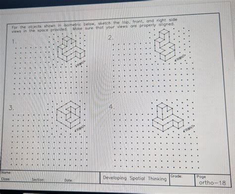 Solved For The Objects Shown In Isometric Below Sketch Chegg