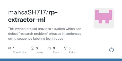 Github Mahsash717rp Extractor Ml This Python Project Provides A