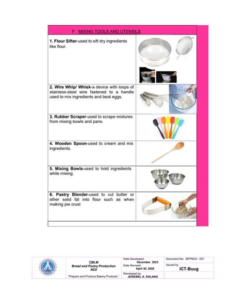 Mixing Tools And Utensils In Bpp Nc Ii Pdf