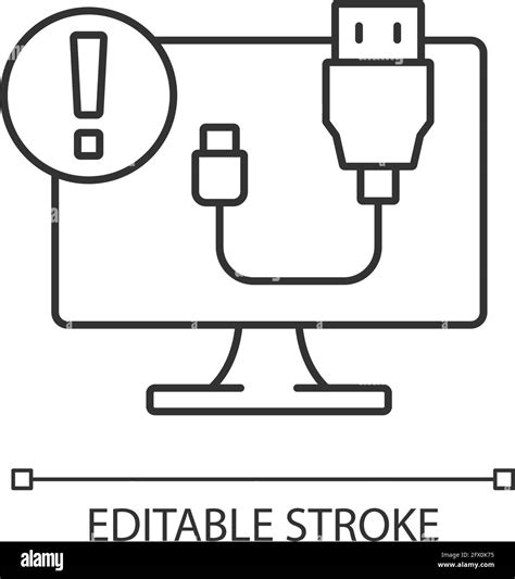 Usb Does Not Work Linear Icon Stock Vector Image And Art Alamy