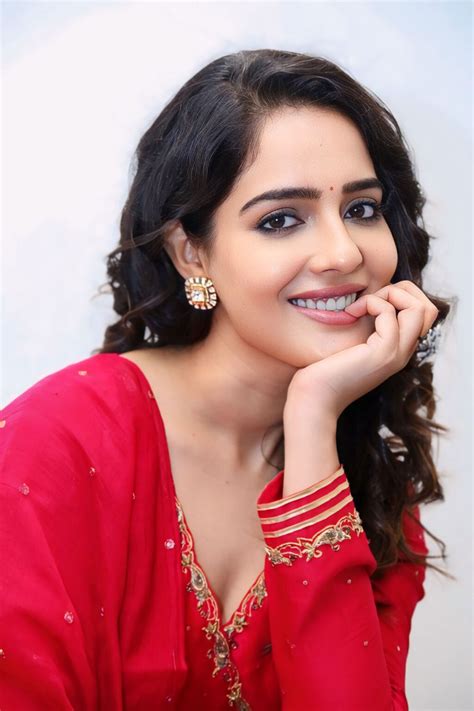 Malvi Malhotra In Elegant Pink Anarkali At Interview South Indian Actress