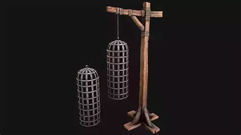 3d Model Hanging Torture Cage Vr Ar Low Poly Cgtrader