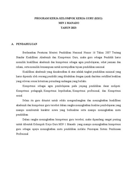 Program Kerja Kkg Pdf