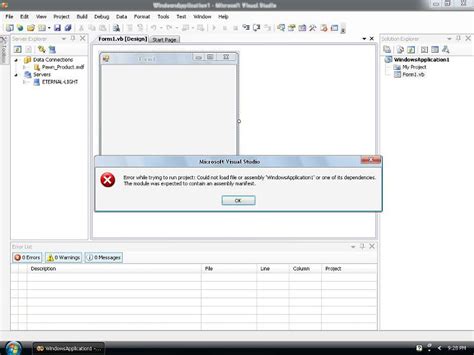 Solved Vb Net 2008 Doesn T Run And Gives Error Message Experts Exchange