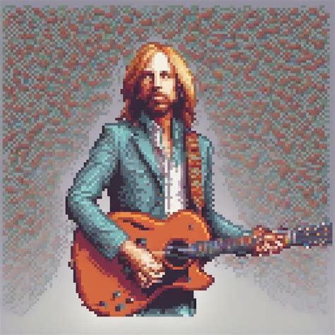 Pixel Art Cross Stitch Guitar Pattern By A Skilled Artist Premium Ai