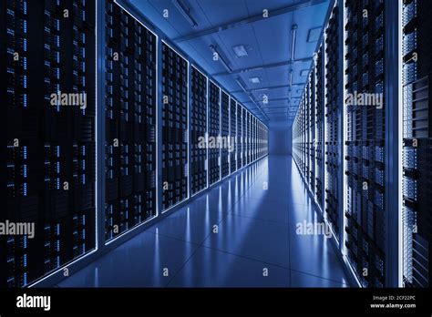D Rendering Server Room Or Data Center Stock Photo Alamy