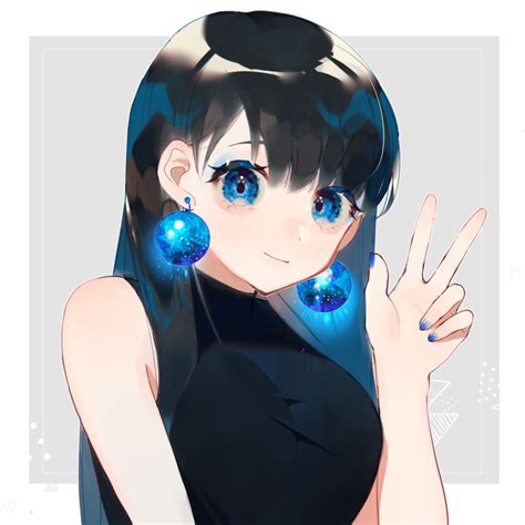 Mizumi Zumi Original Commentary Highres Redrawn 1girl Bare Shoulders Black Hair Black