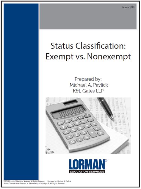 Status Classification Exempt Vs Non Exempt — Report Lorman Education
