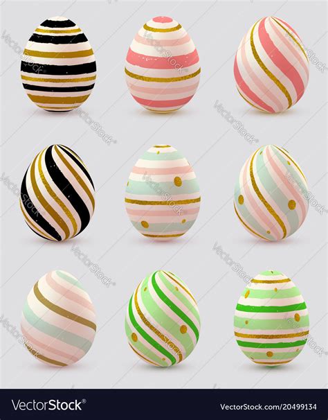 Set Of Decorative Easter Eggs Royalty Free Vector Image