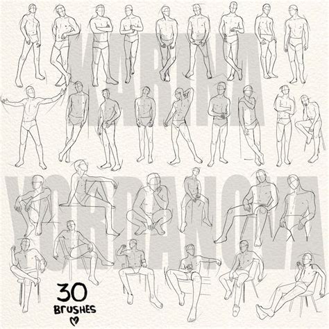 pin by karinayordanovaart on procreate brushes male pose reference