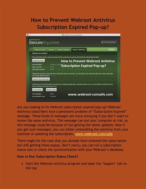 Ppt How To Prevent Webroot Antivirus Subscription Expired Pop Up