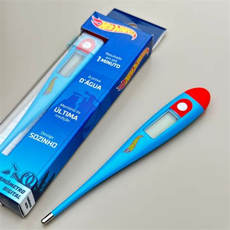 Termômetro Digital Infantil Hotwheels Azul Multilaser Hc203 Medical