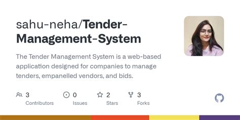 GitHub Sahu Neha Tender Management System The Tender Management