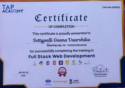 gnana vaarshika on linkedin tapacademy java html css javscript