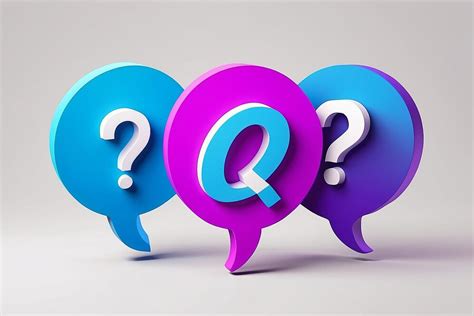 3d speech bubbles question mark icon sign or ask FAQ and QA answer solution information ...