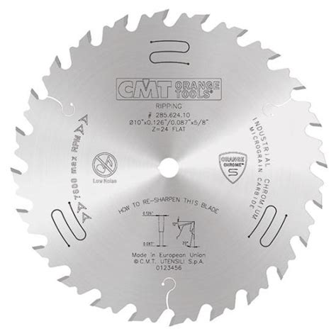 Cmt Orange Tools Chrome 10 Carbide Rip Saw Blade 24 Teeth Flat Top Grind 0126 Kerf