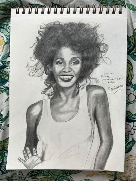 Whitney Houston Drawing ️ In 2025 Drawings Pretty Braided Hairstyles