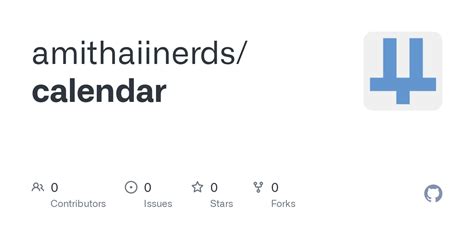 GitHub Amithaiinerds Calendar