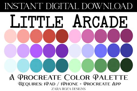Little Arcade Procreate Color Palette Graphic By Zararozadesigns · Creative Fabrica
