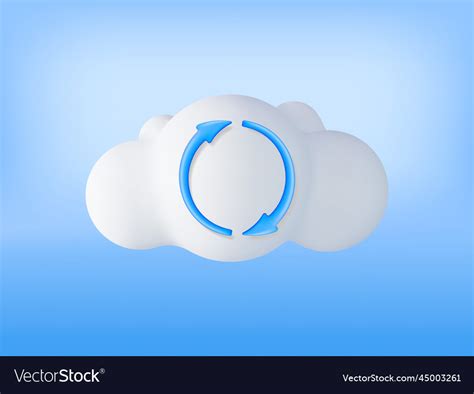3d Cloud With File Sync Icon Royalty Free Vector Image